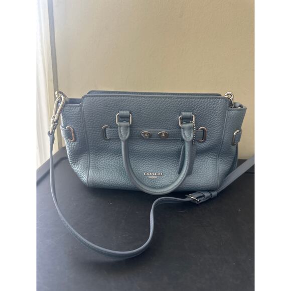 Bags | Coach Mini Blake Carryall In Light Blue Pebble Leather | Poshmark